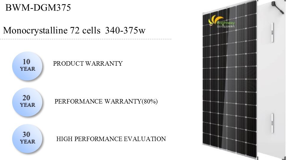 Dual Glass Monocrystalline Solar Panel 375W - Buy Solar Panel, Solar ...